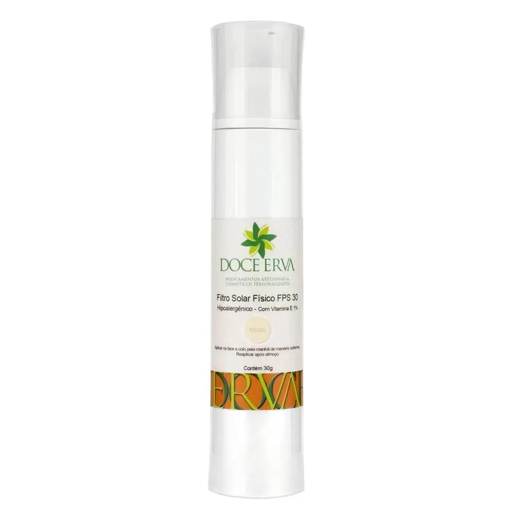 Filtro Solar Físico FPS 30 Hipoalergênico com cor - 50g - Nude - Doce ...